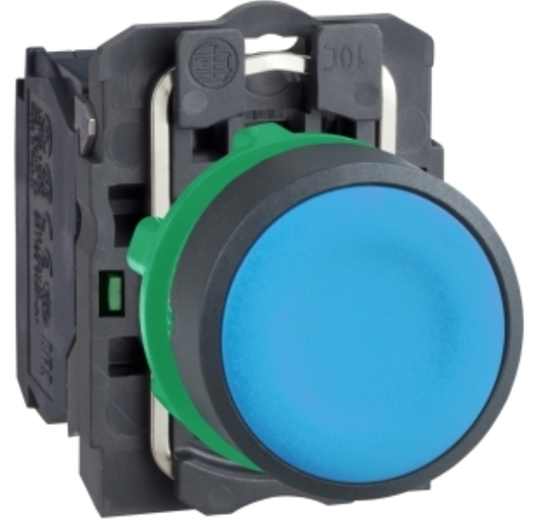 Schneider XB5AA61 - Push button, plastic, flush, Blue, 22mm, spring re ...