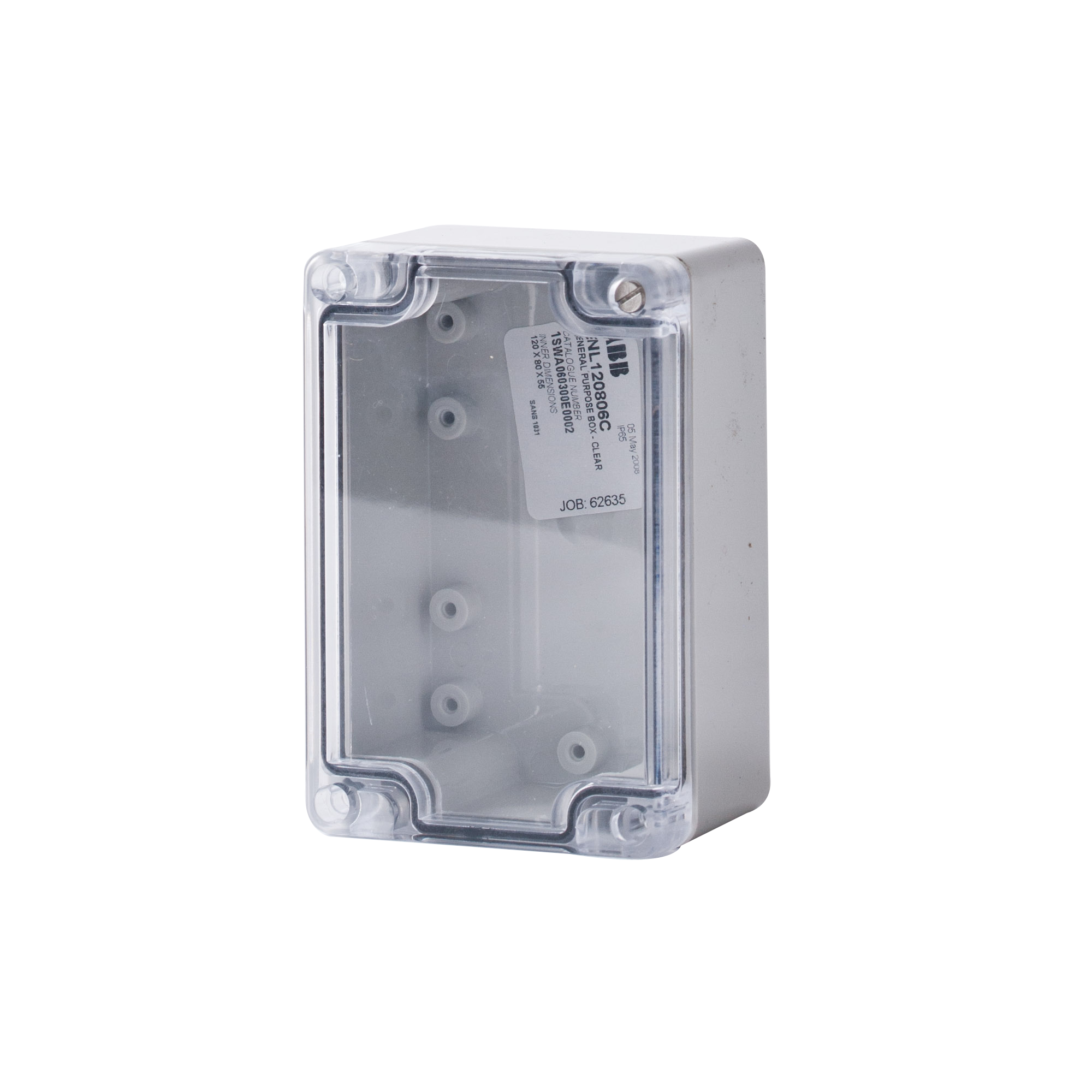 Polycarbonate Enclosure 120x80x55 Grey Base with Transparent Lid IP65 ...