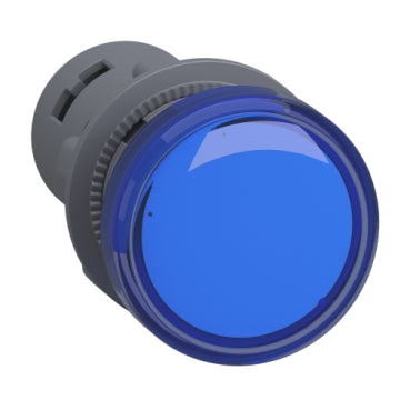 Schneider XA2EVM6LC-Pilot light, plastic, Blue, 22mm, plain lens with ...