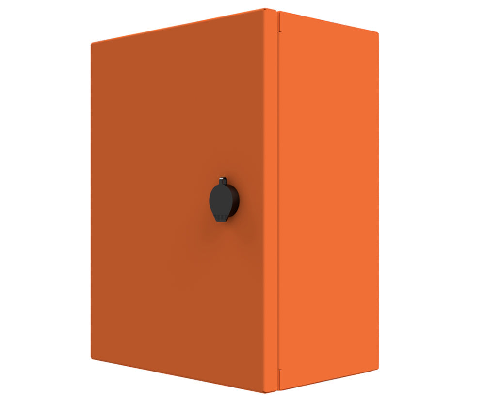 X15 Orange Powder Coated, Galvanised Mild Steel Enclosure 400Hx300Wx20 ...